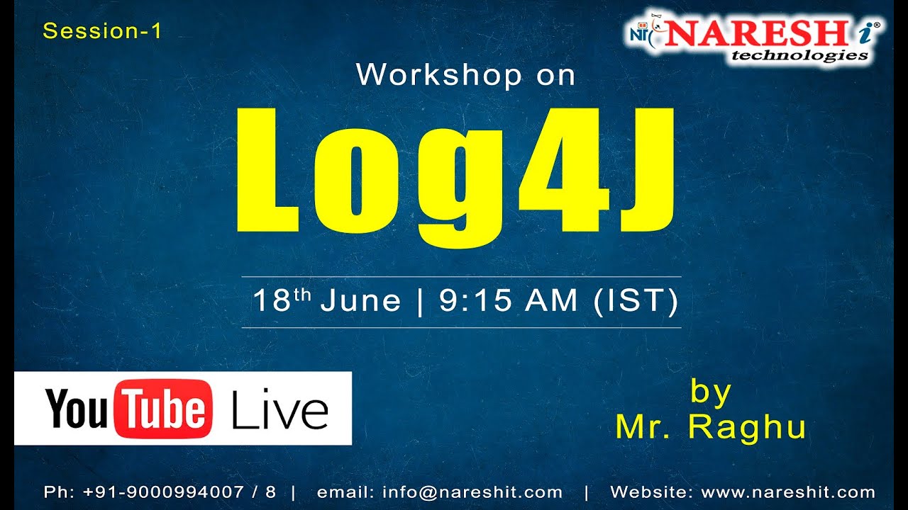 Log4J Tutorial | by Mr. Raghu | Live Session- 1 - YouTube