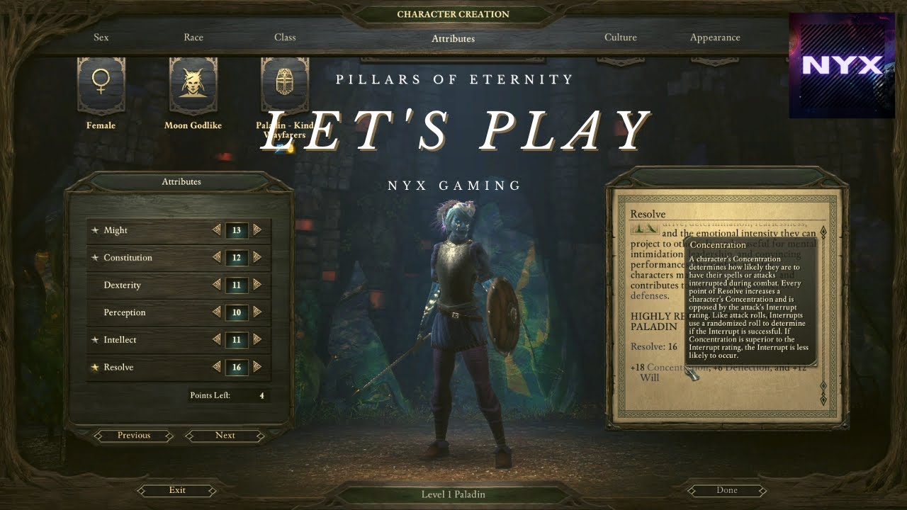 Let's Play Pillars of Eternity ♦ Moon Godlike Paladin ♦ Part 1 ...