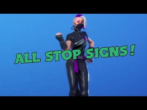 FORTNITE S10: FIND ALL STOP SIGNS [CC] - YouTube