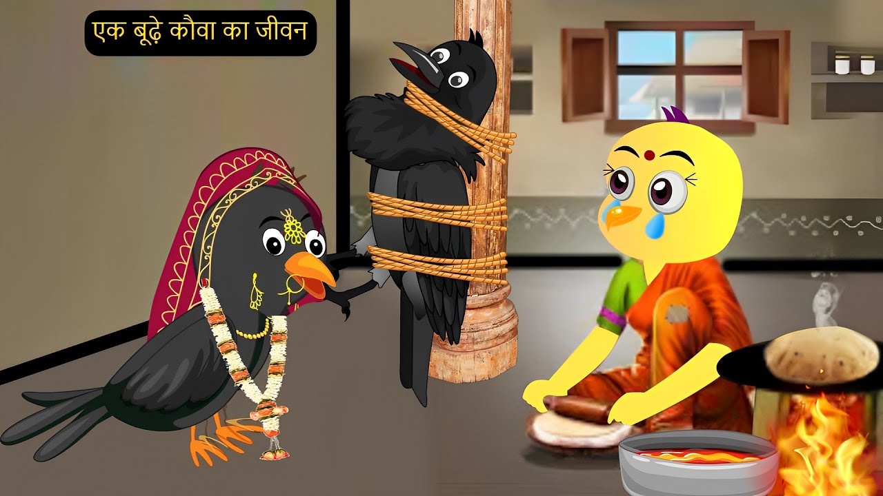 कार्टून | Story of Old Crow Cartoon | Tuni Chidiya wala Cartoon | Hindi ...
