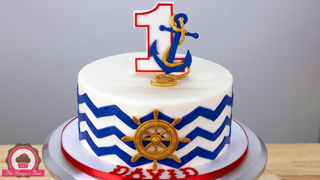Nautical Themed Cake | Boys 1st Birthday - YouTube