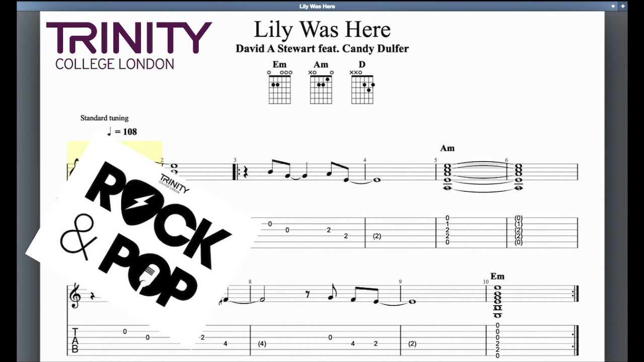 Lily Was Here Trinity initial Grade Guitar - YouTube