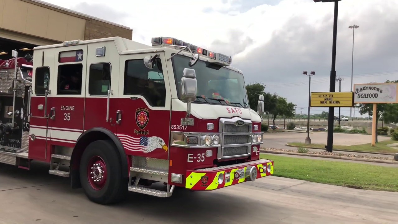 San Antonio Fire Department Station 35 Responding 2018 - YouTube