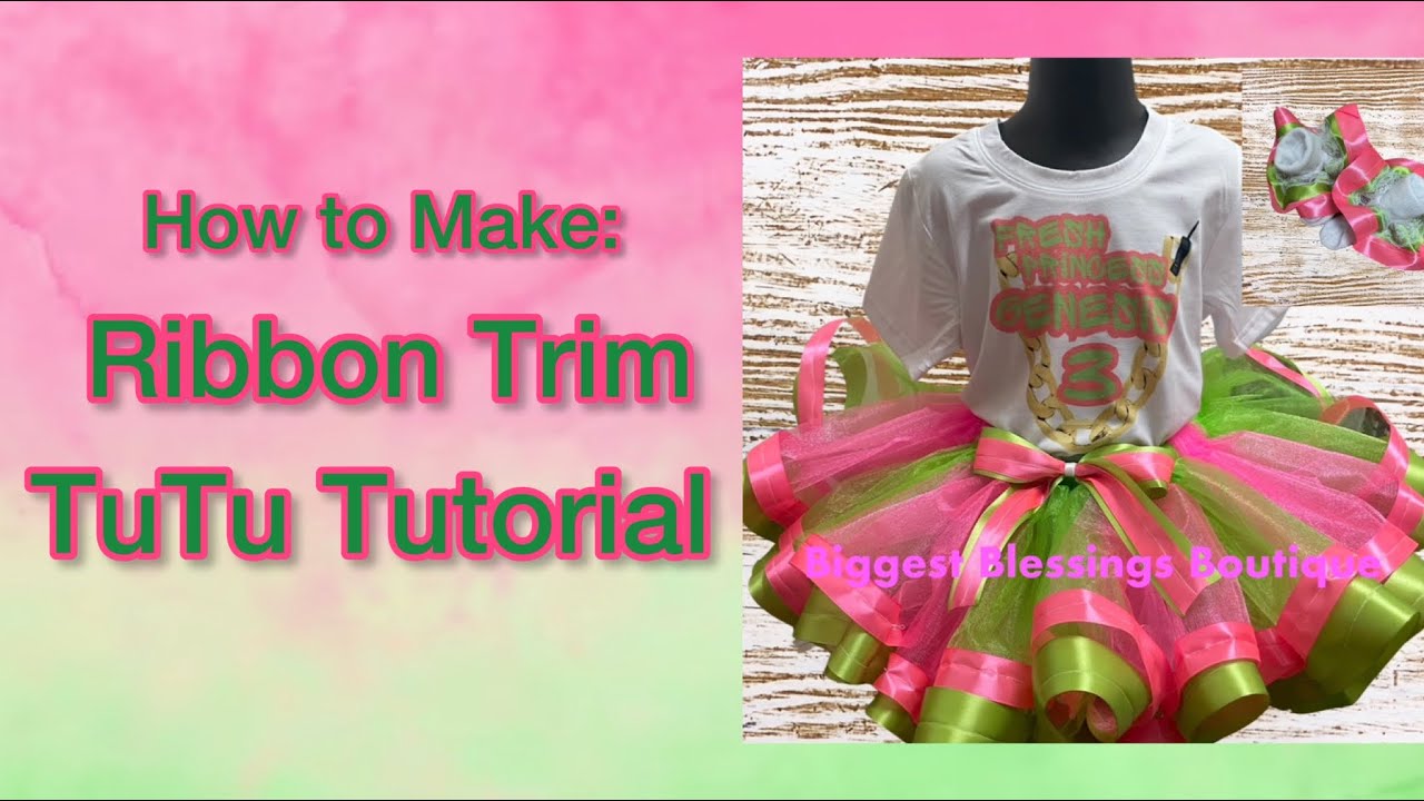 How to make a ribbon trim tutu tutorial - YouTube