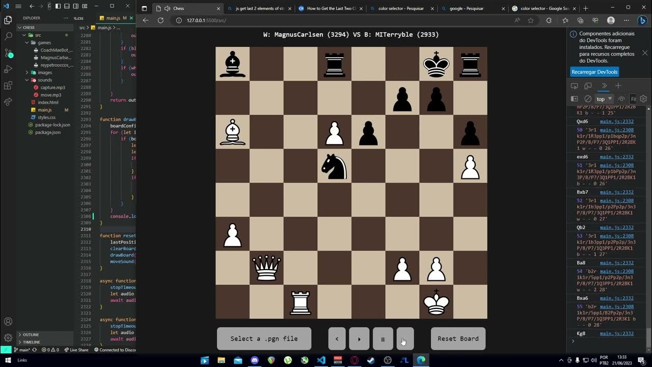 Chess PGN Player with Javascript - YouTube