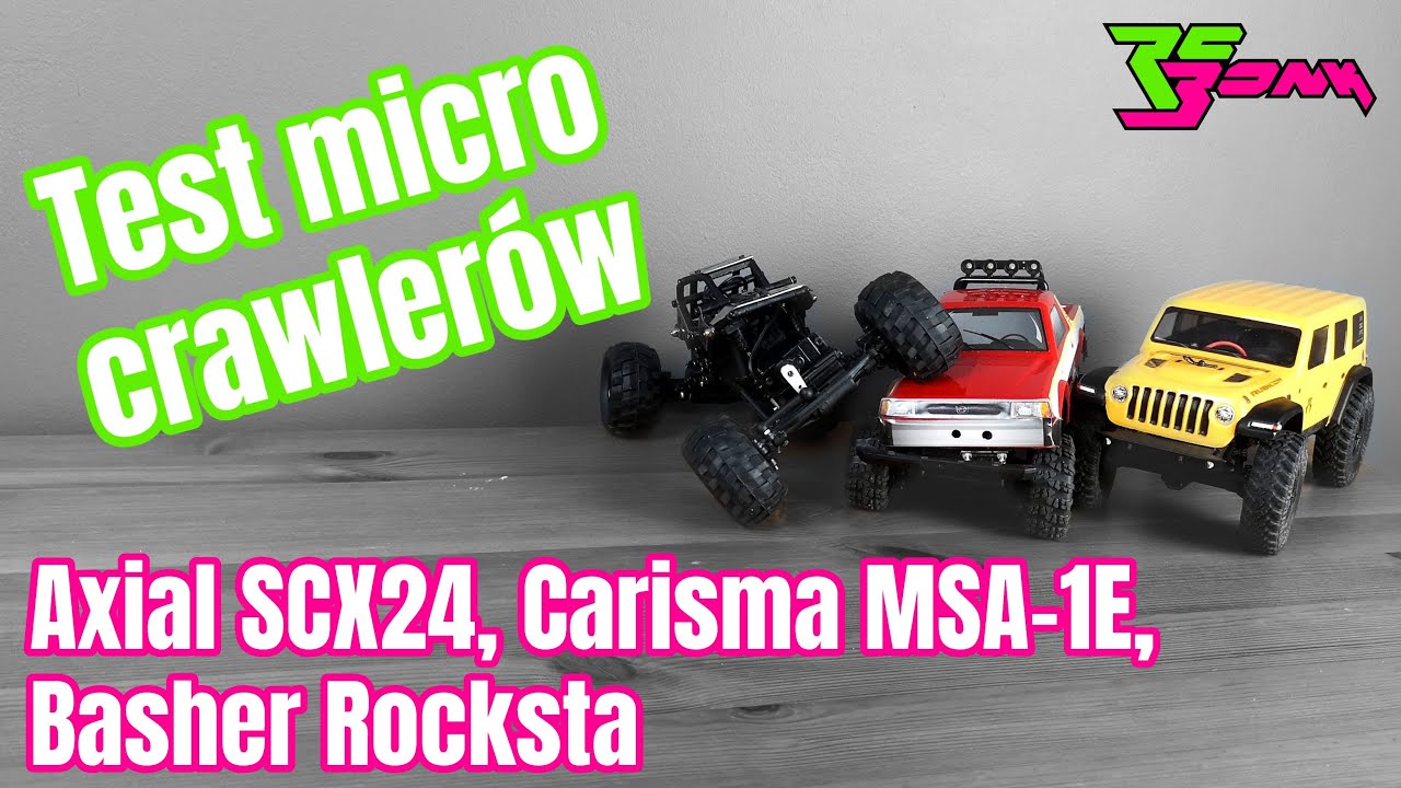 Test micro crawlerów RC w skali 1/24 - Axial SCX24, Carisma MSA-1E ...