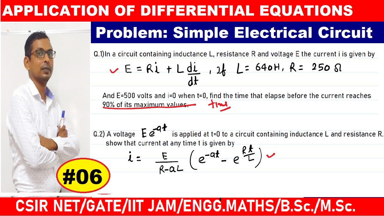 #06 problem of simple electrical circuit | application of differential ...