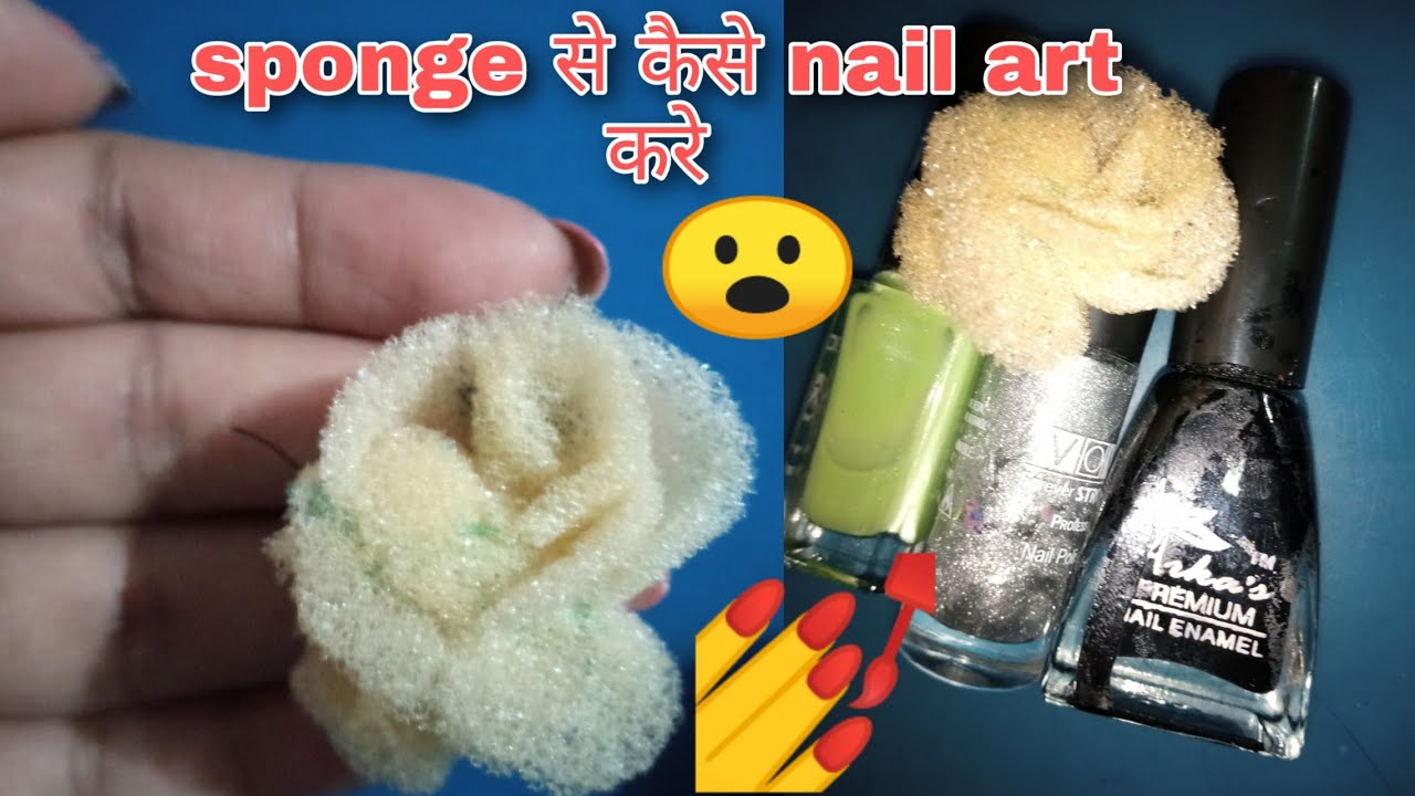 Sponge nail art/easy nail art using sponge - YouTube