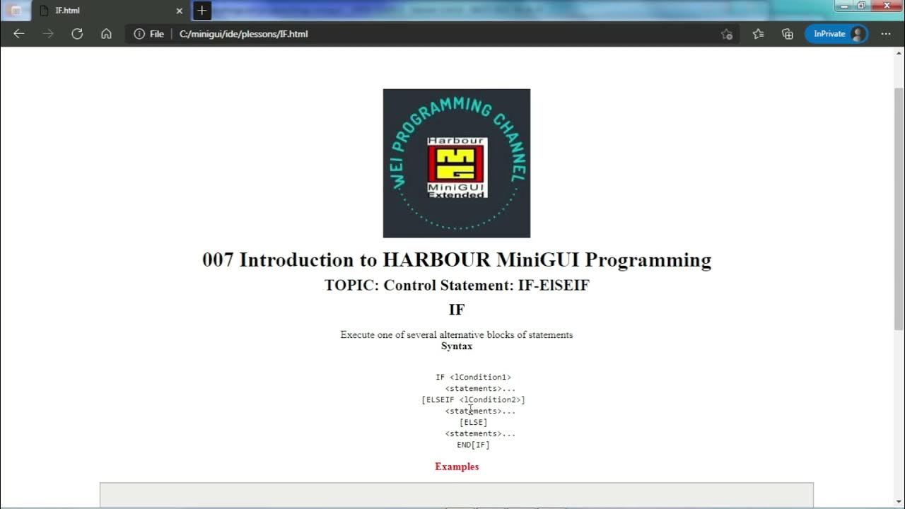 007 Harbour MiniGUI Programming - If Statement - YouTube