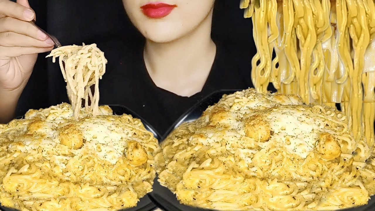 ASMR Eating Creamy Cheesy Pasta Mukbang |Pasta Eating Challenge - YouTube