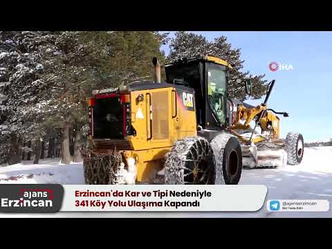 Erzincan'da Kar ve Tipi Nedeniyle 341 Köy Yolu Ulaşıma Kapandı