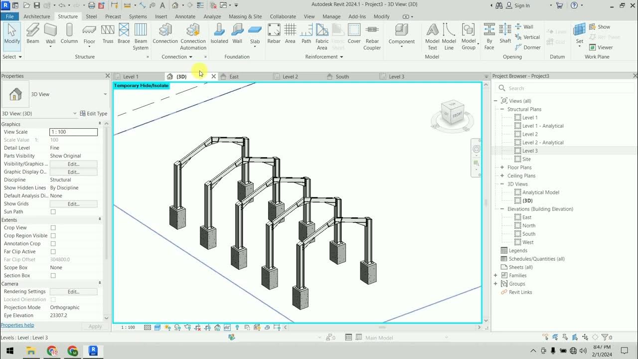 How to create Steel Structures in Revit | Class 02 | Revit 2024 Tutorials - YouTube