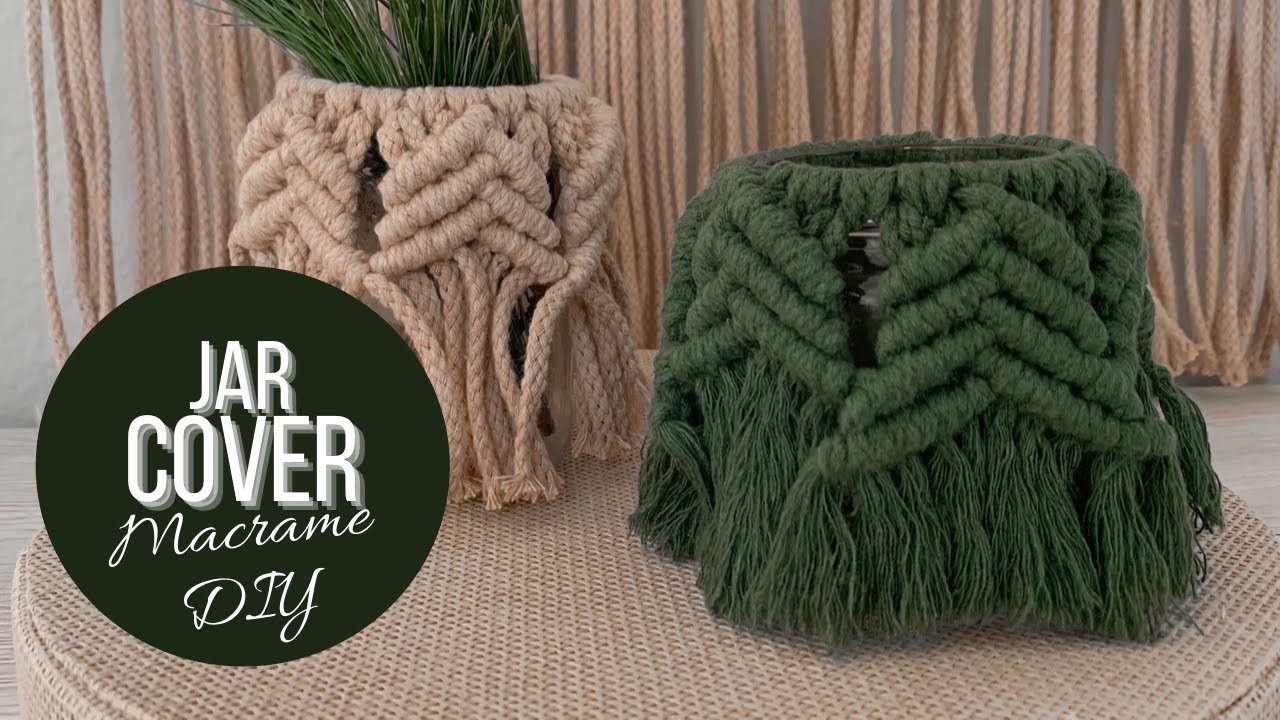 Macrame Jar Cover for Beginners, Macramé Bottle Cover, Macrame Vase ...