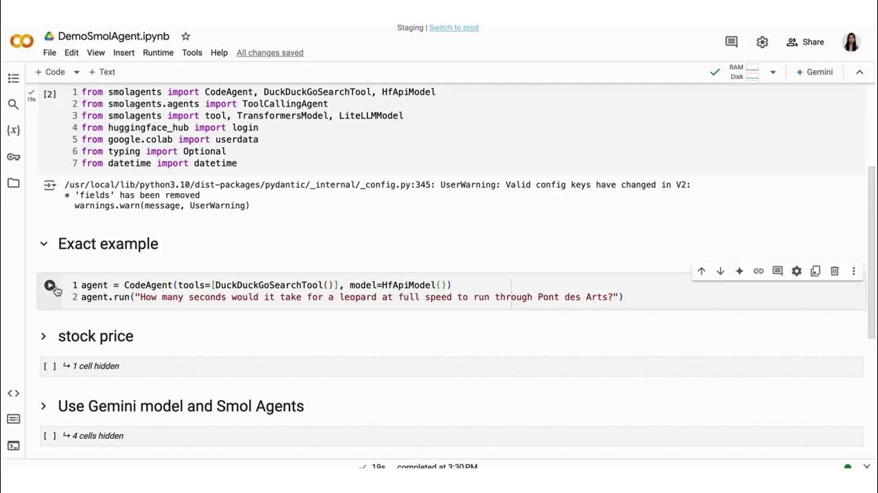 Smol Agents on Google Colab Notebook - YouTube