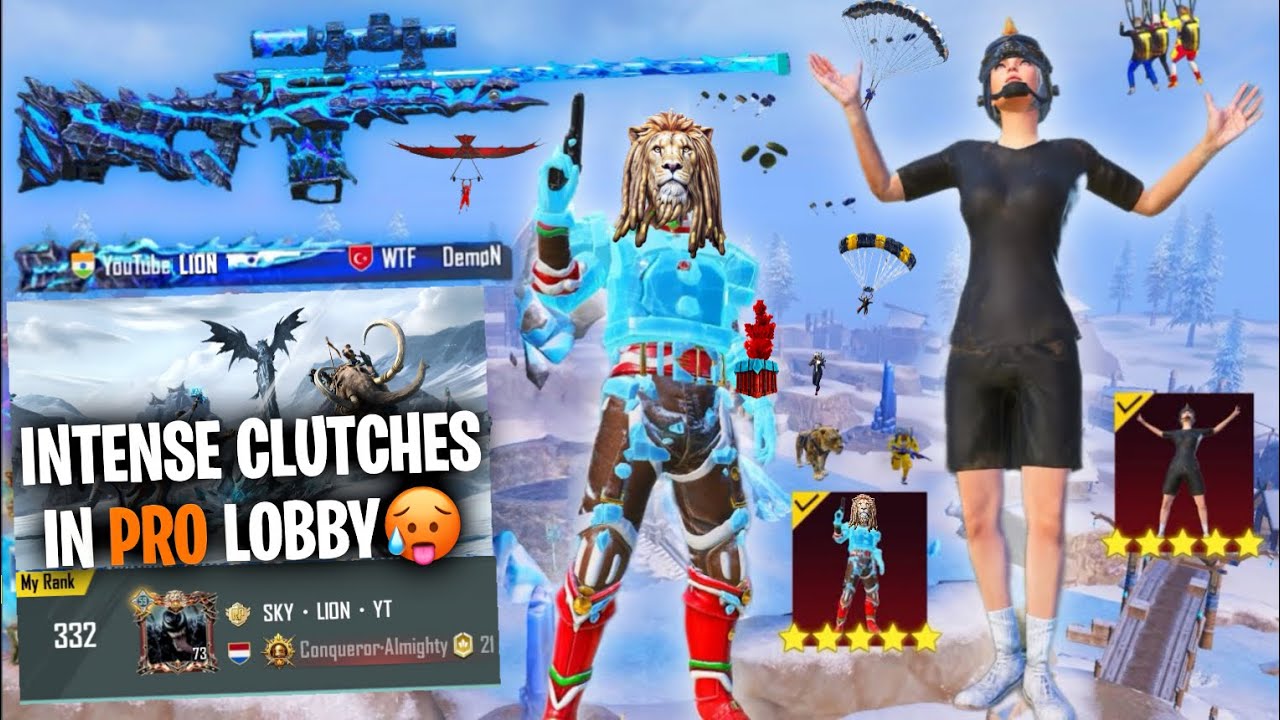 AGRESSIVE FULL RUSH GAMEPLAY🔥 PRO PLAYERS LOBBY😱 BEST CLUTCHES😍 PUBG ...