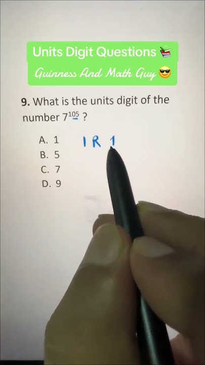 Unit Digit Question ... - YouTube