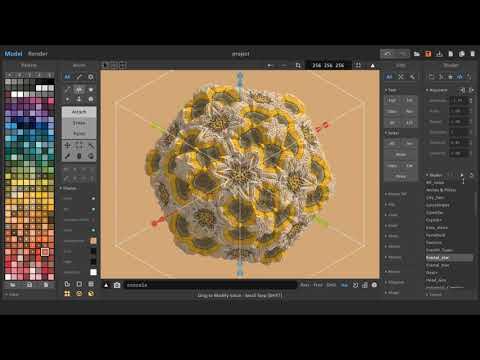 Fractal_star shader for MagicaVoxel - YouTube