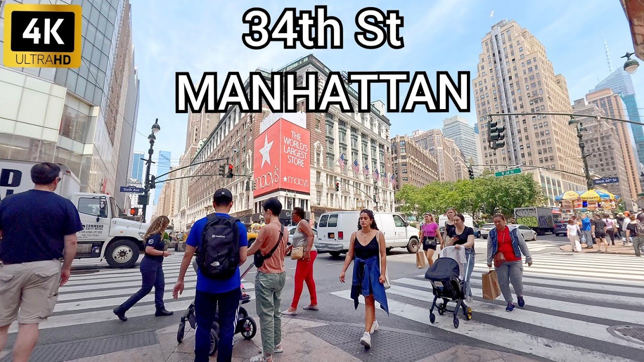 ⁴ᴷ⁶⁰ Walk in New York | 34th Street | Walk in Manhattan from Empire ...