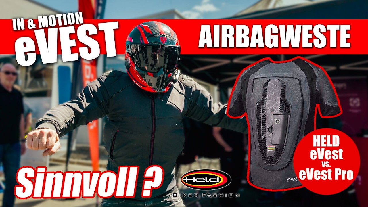 Airbagweste - Sicherer Motorrad fahren | HELD In&motion | eVest vs. eVest PRO - YouTube