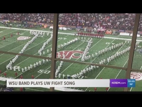 WSU Band plays UW Fight Song - YouTube
