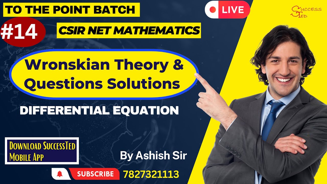 Wronskian | Differential Equation | Wronskian Questions Solutions by # ...