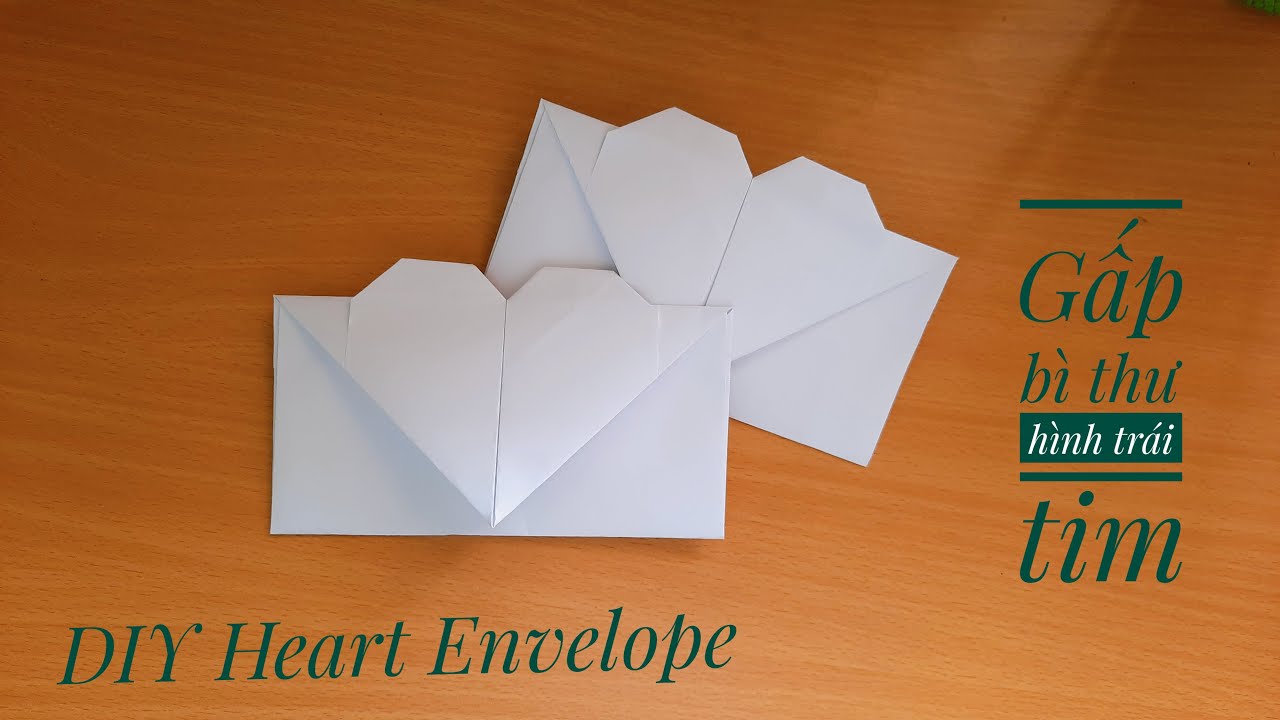 Gấp bì thư hình trái tim từ giấy A4 cực kỳ đơn giản | DIY Heart ...
