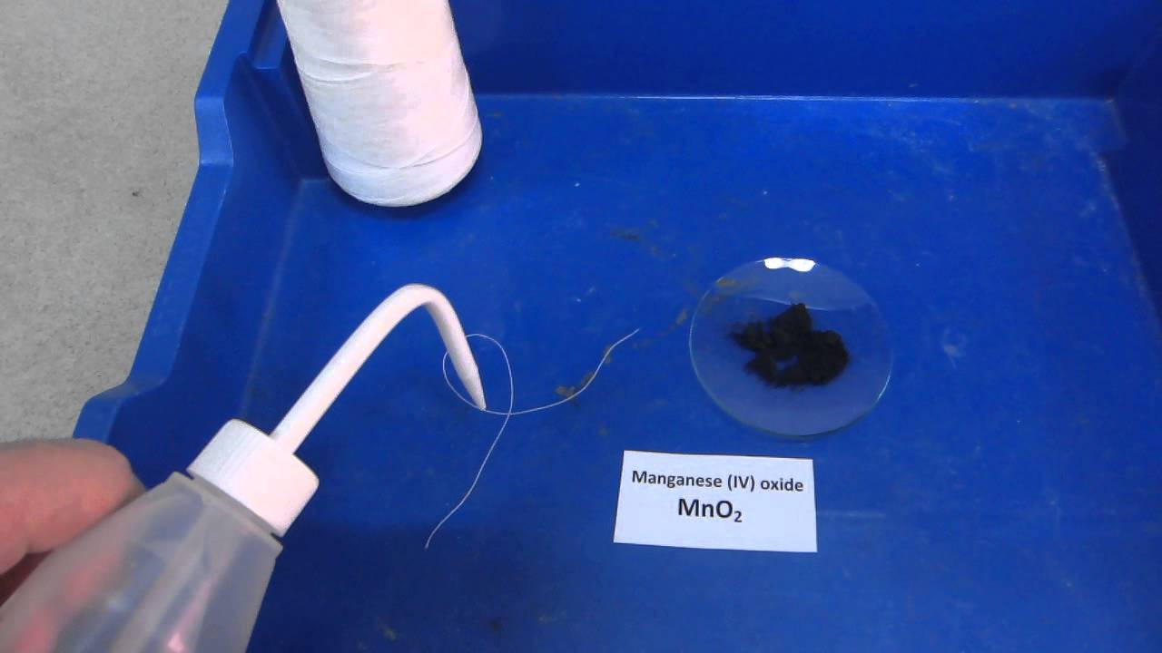 MnO2 + 10ml 6% H2O2 + 10 ml water SET-UP - YouTube