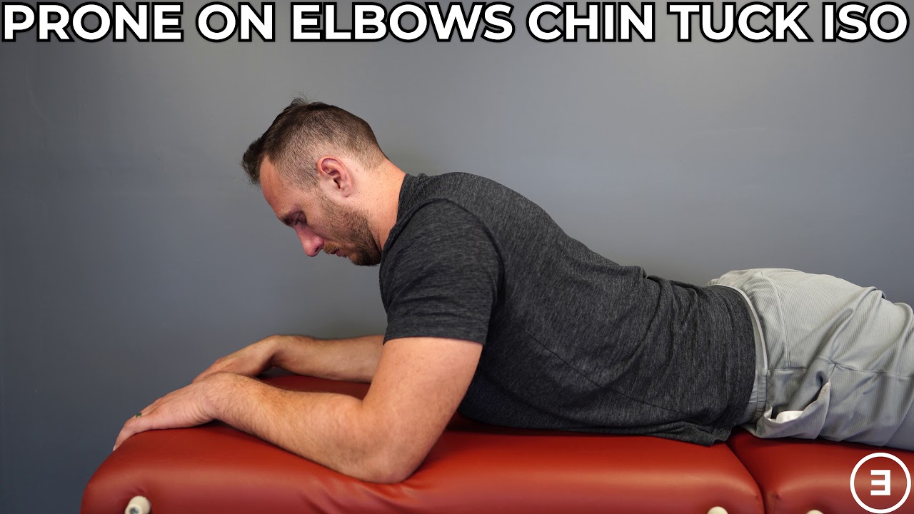 Prone on Elbows Chin Tuck Isometric - YouTube