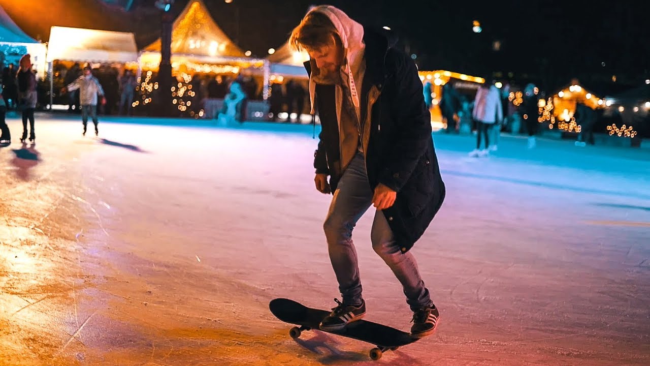 Skateboarding on ICE - Does it work? - YouTube