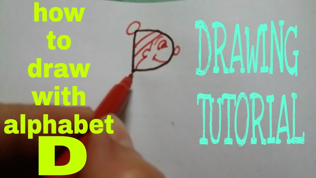 How to draw using alphabet D | drawing using alphabets | drawing ...