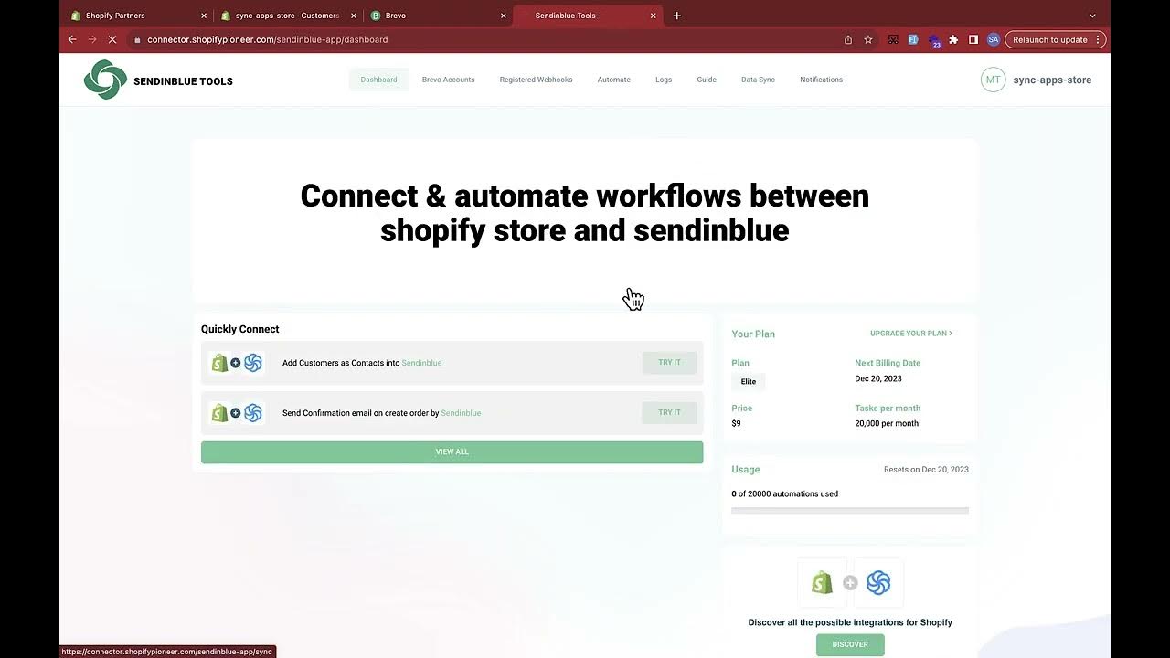 How to execute the Bulk Data Sync functionality of Sendinblue tools - YouTube