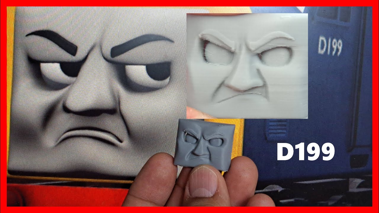 D199 3D Printed face for Trackmaster custom - YouTube