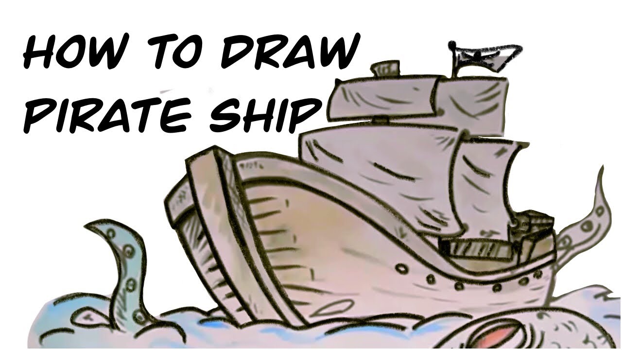 How to draw a pirate ship - YouTube