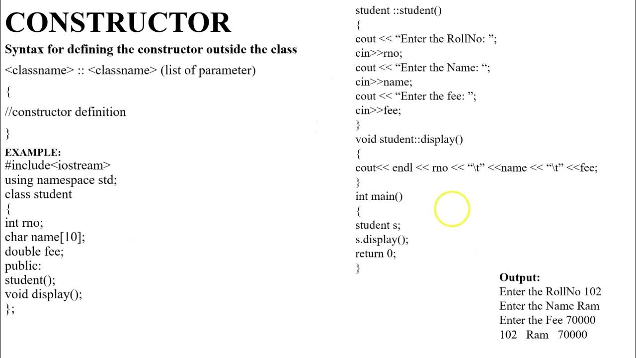 CONSTRUCTOR | Ms.S. Suhasini|C++| Assistant Professor, CSE, RMDEC - YouTube