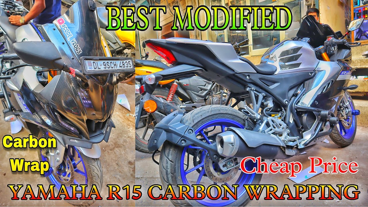 Yamaha R15m Graphics Modified | R15m Carbon wrapping in cheapest price ...