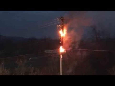 Telephone pole explosion! (WAIT FOR IT!!) - YouTube