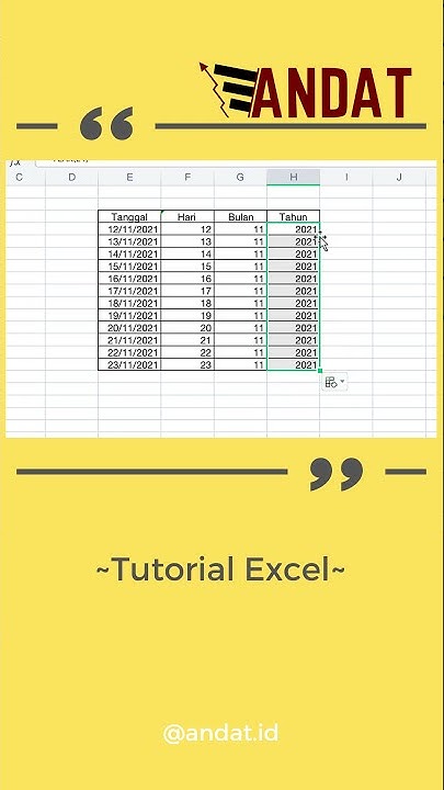 CARA MEMISAHKAN TANGGAL BULAN DAN TAHUN DARI DATA TANGGAL DI MICROSOFT EXCEL - YouTube