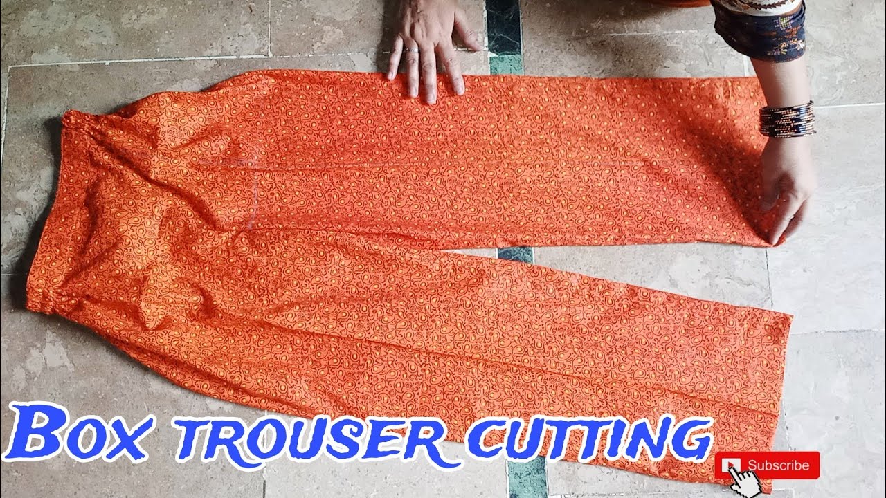 Box trouser cutting and stitching with front belt back elastic || Box ...