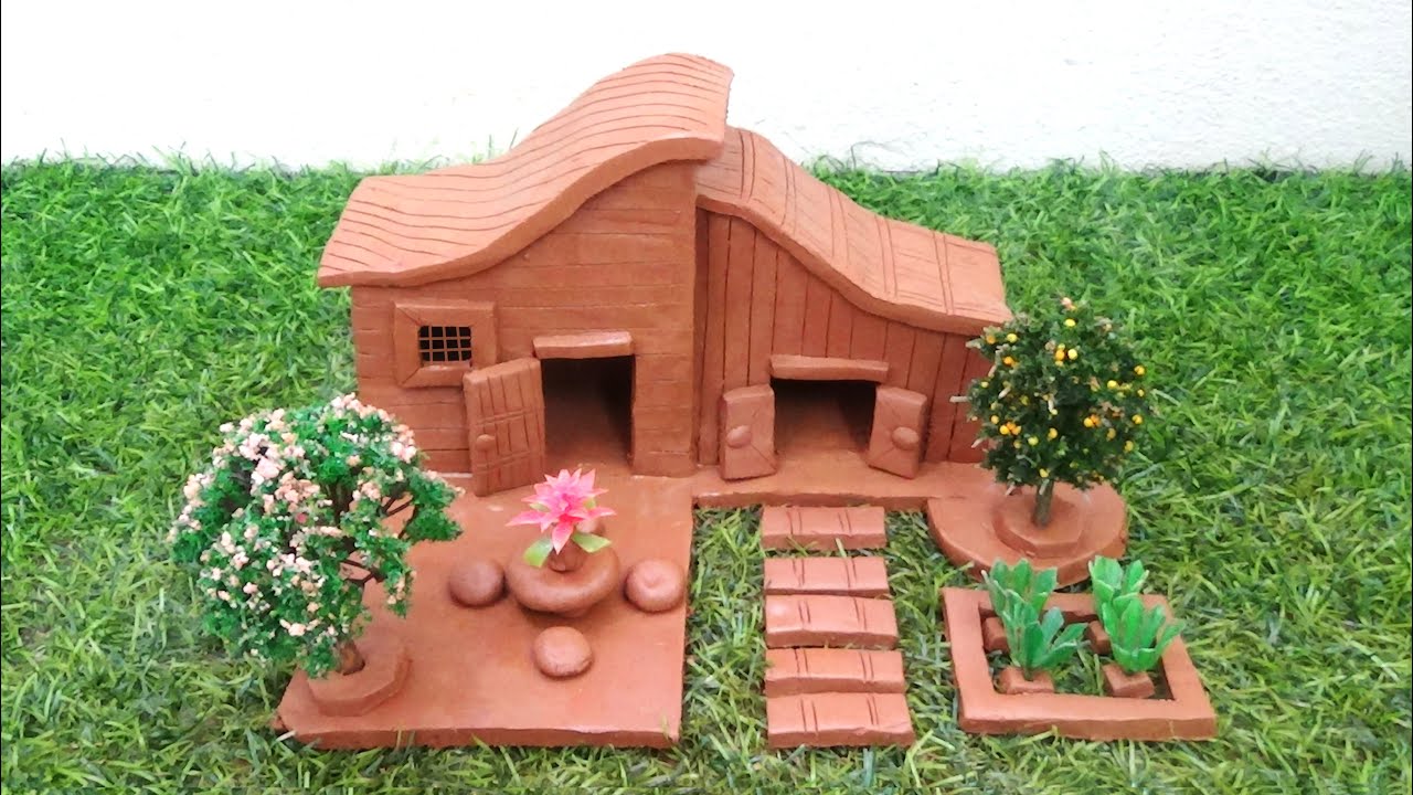 How to build village house || DIY miniature clay house || Amazing clay ...