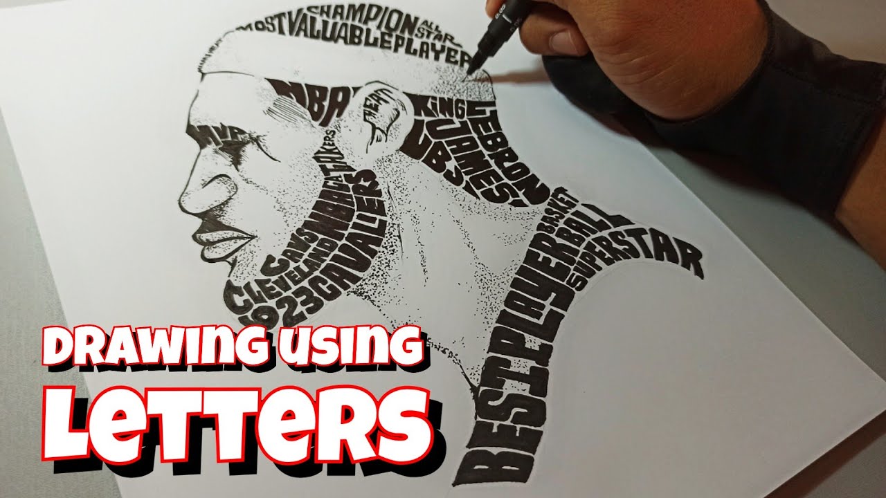 How to make a Typography Portrait | LeBron James | pentastic jay - YouTube