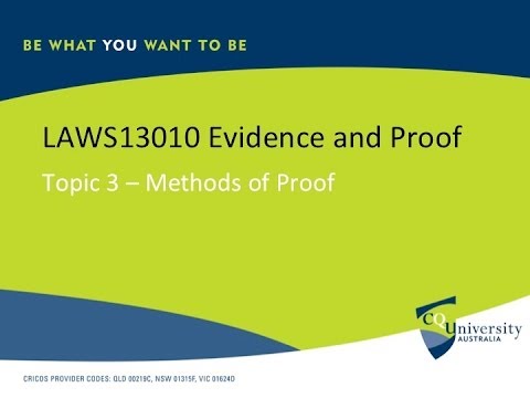 Evidence Law: Methods of Proof - YouTube