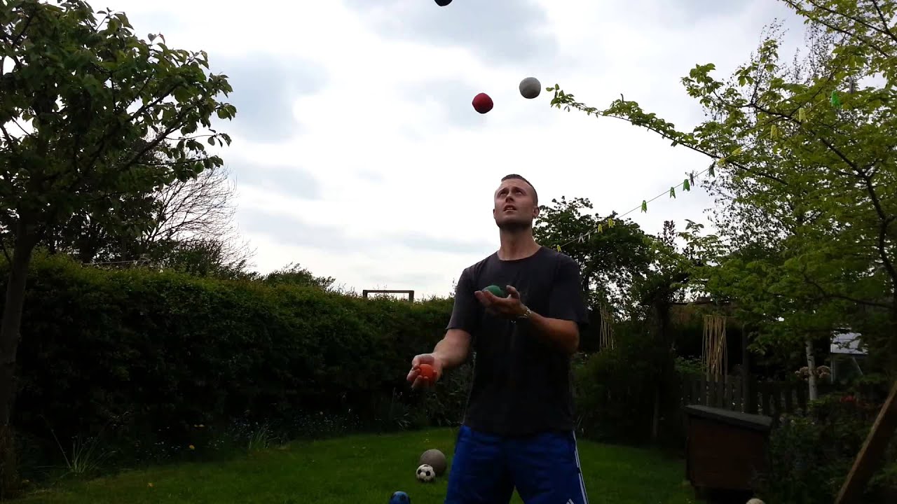 juggling in garden. - YouTube