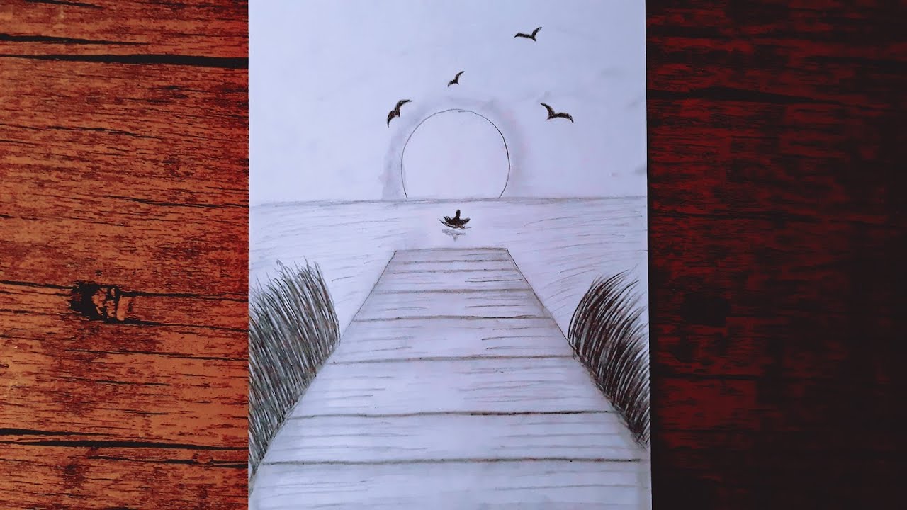 drawing of a beautiful sight on the sea step by step /orginal drawing ...