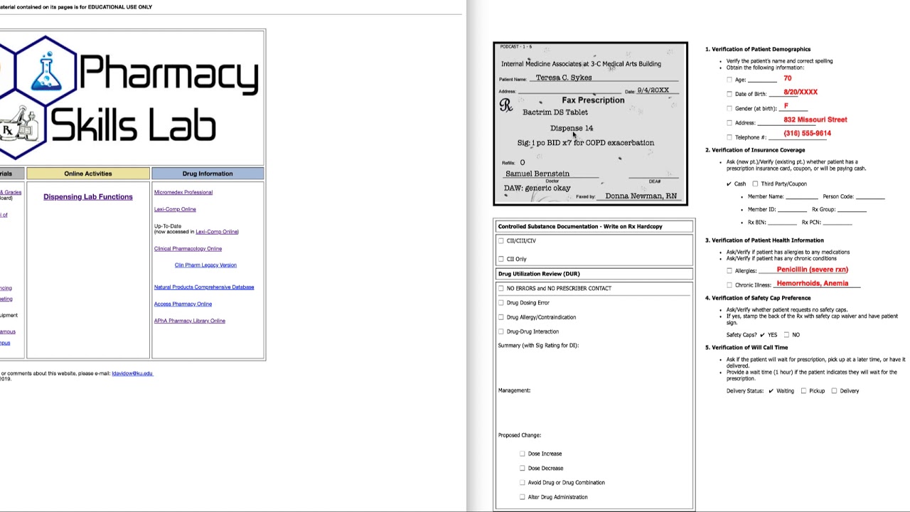 Model Pharmacy Exam - Part 01 - Drug Information Skills - YouTube