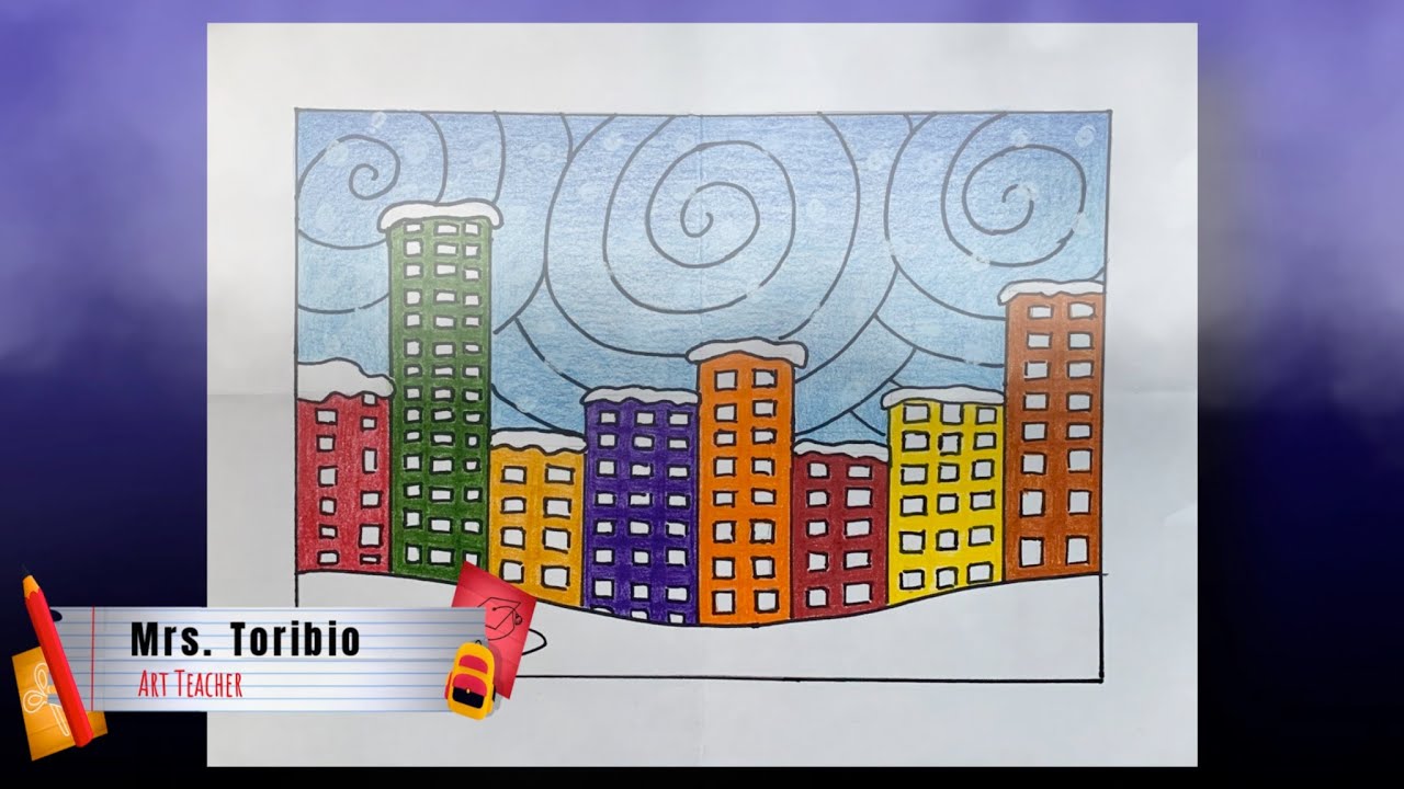 How to Draw a Snowy City. - YouTube