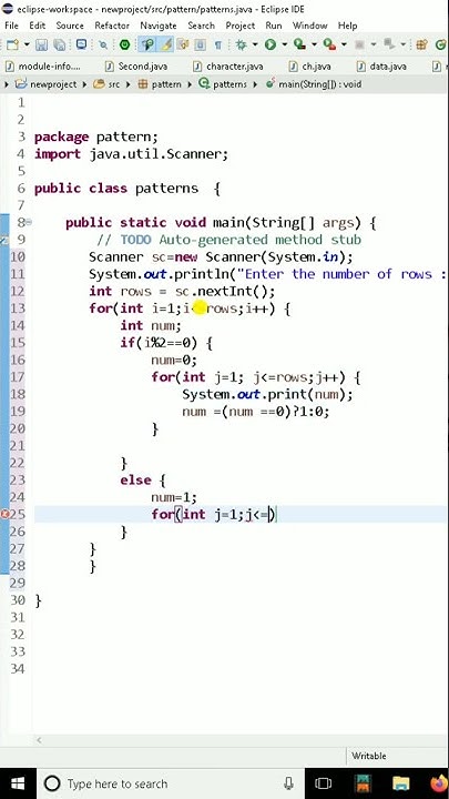 Binary number pattern program #shorts #java - YouTube