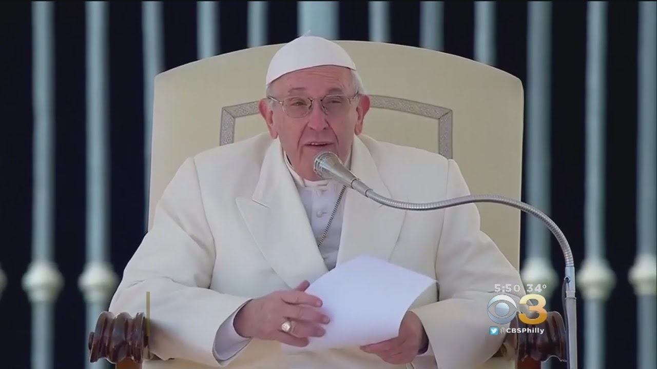 Pope Francis Loses White Cap During Address At The Vatican - YouTube