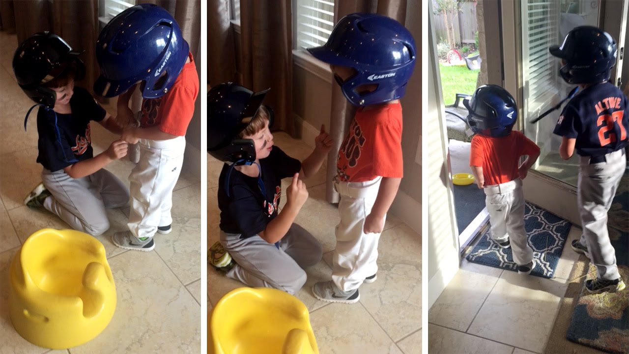 Kid Motivates Brother To Play Baseball - YouTube