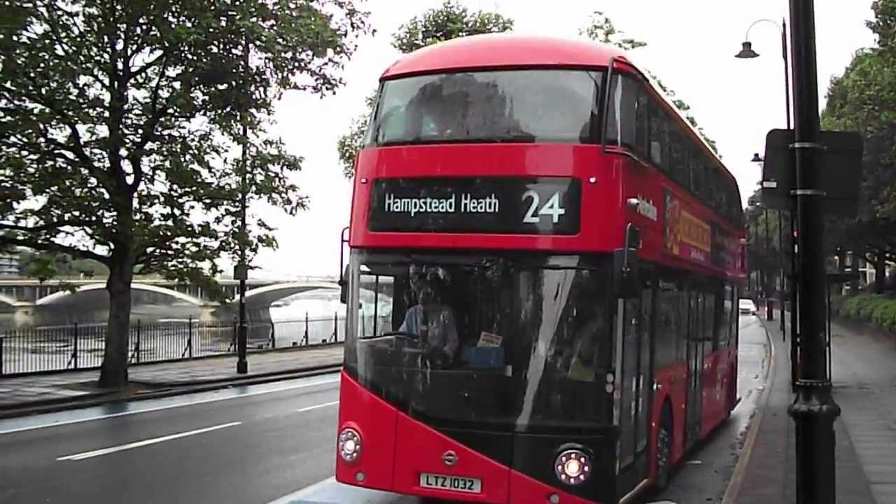 London Bus Route 24 at Pimlico, Grosvenor Road - YouTube