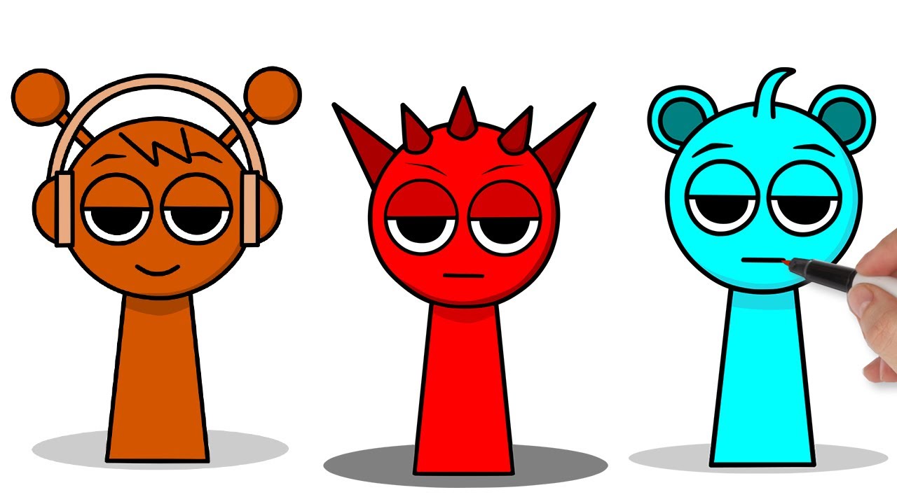 HOW TO DRAW INCREDIBOX SPRUNKI OREN RADDY SKY STEP BY STEP - YouTube